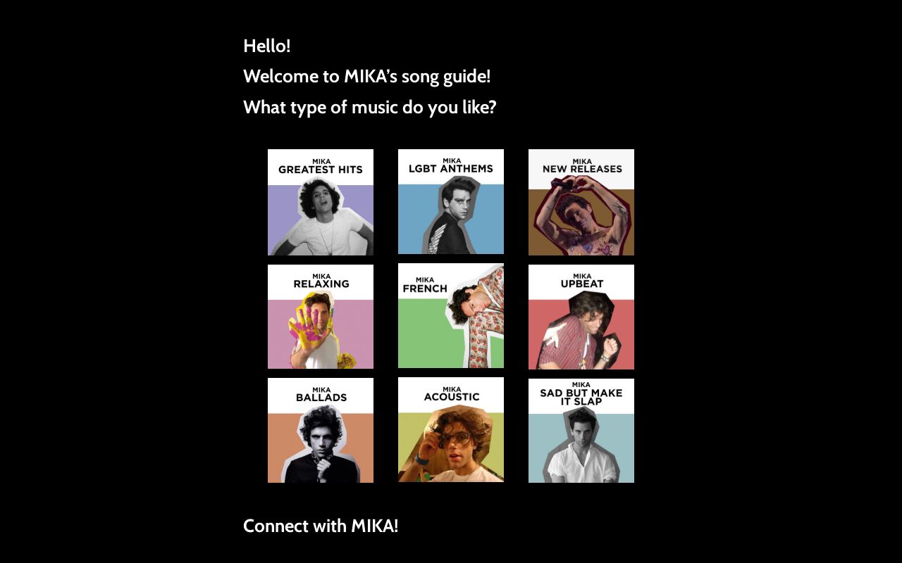 MIKA song guide